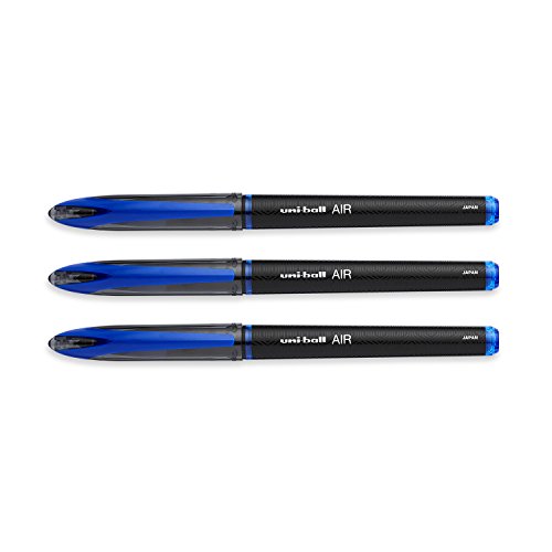 uni-ball AIR Rollerball Pens, Fine Point (0.7mm), Blue, 3 Count