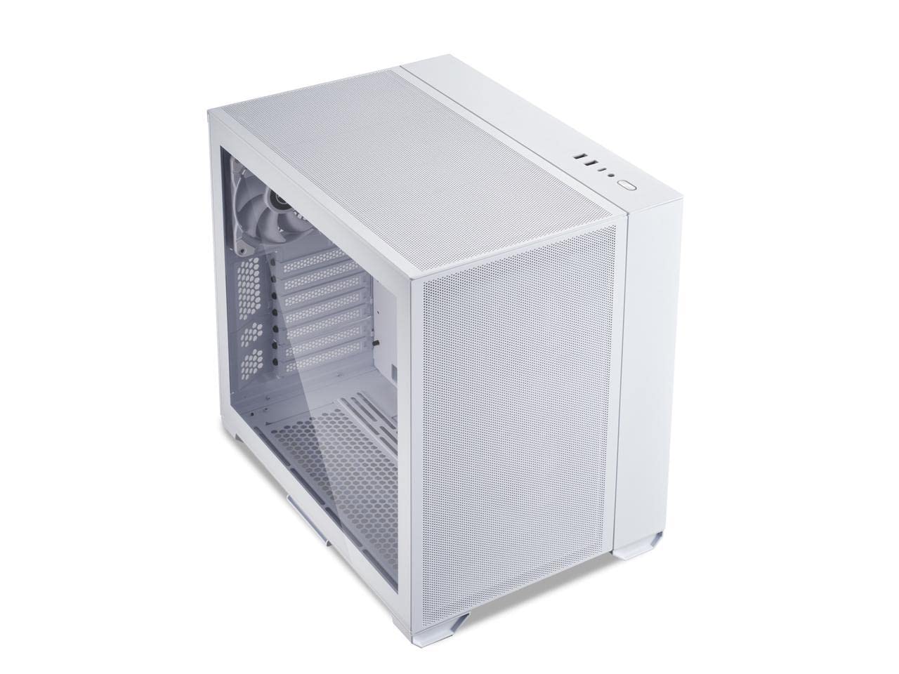 Lian-Li O11 AIR MINI Tempered Glass E-ATX Tower Computer Case, White