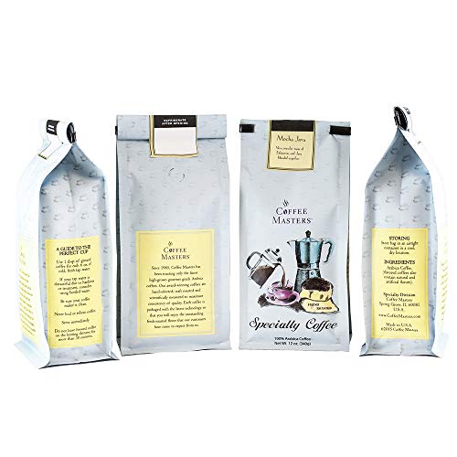 Coffee Masters Gourmet Coffee, Mocha Java Harrar, Whole Bean, 12-Ounce Bags (Pack of 4)