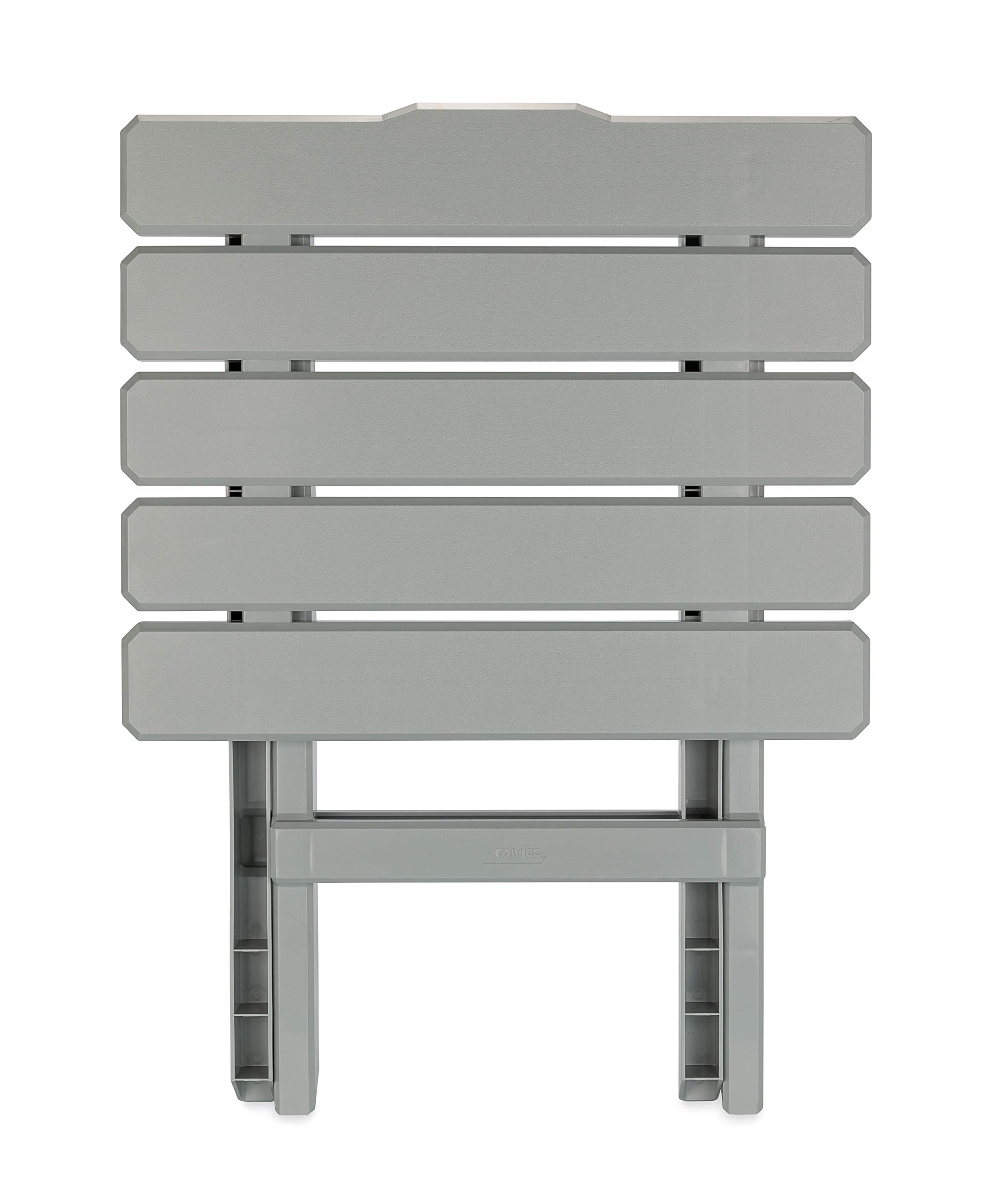 Camco Large Adirondack Portable Outdoor Folding Side Table - Perfect for The Beach, Camping, Picnics, Cookouts and More - Weatherproof and Rust Resistant - Gray (21038), Grey
