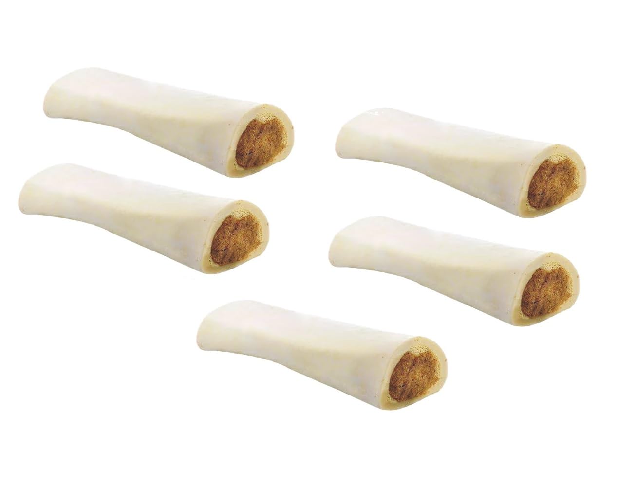 MPP Stuffed Peanut Butter 6 Inch Shin Dog Bones Refillable Nutritious Dental Chew (2 Bones)