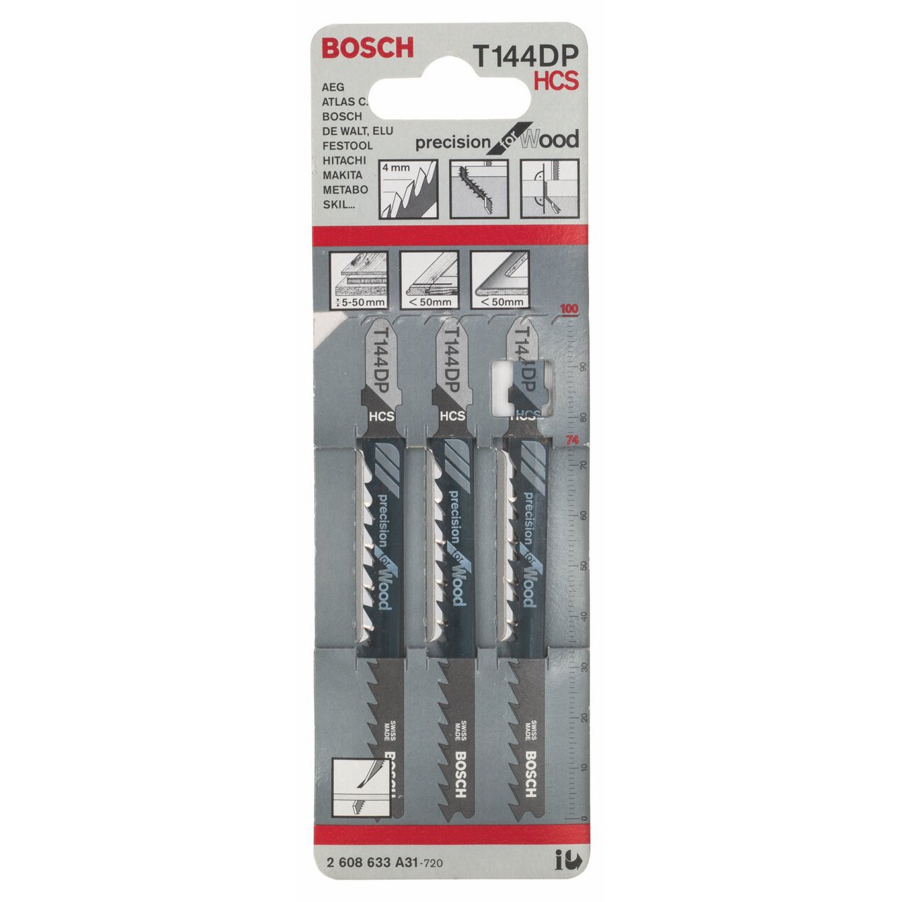 Bosch 2608633A31 Jigsaw Blade T144 Dp 3 Pcs