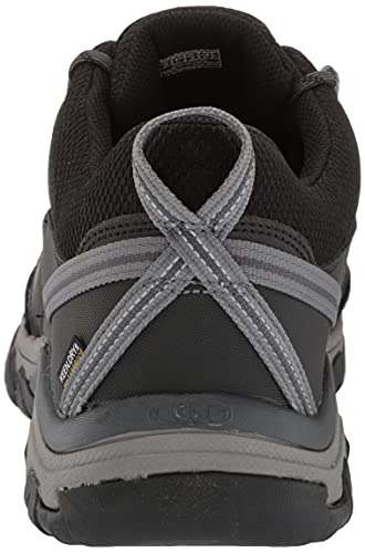KEEN Men's Ridge Flex Low Height Waterproof Hiking Boots, Black/Magnet, 10.5