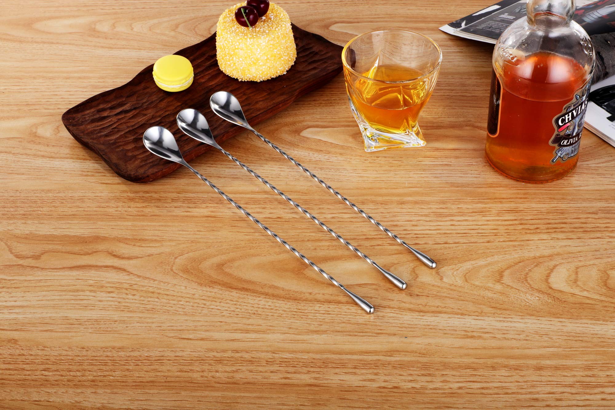 HIDORAN 3 Pack 12 Inches Stainless Steel Mixing Spoons