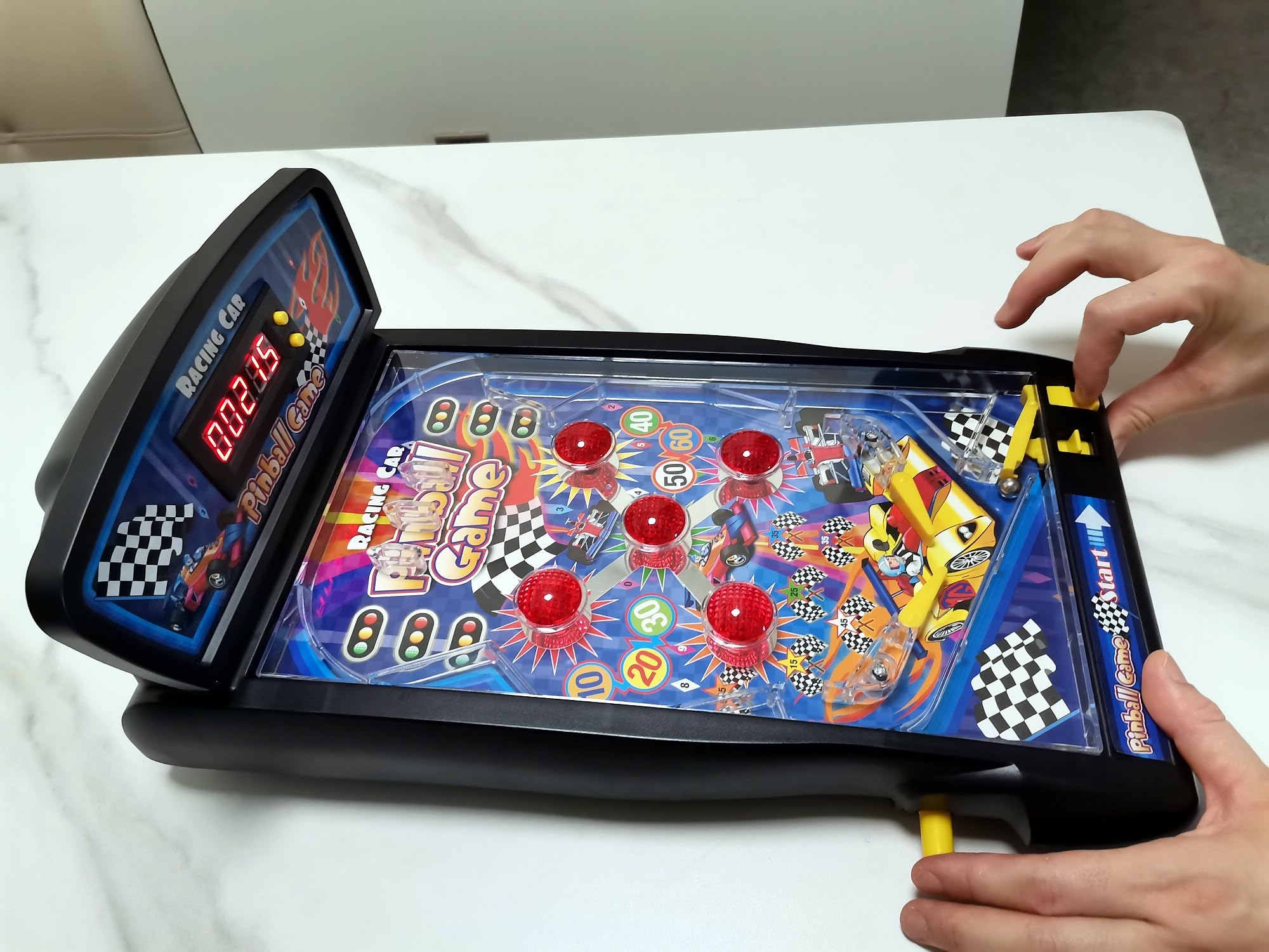Trisquirrel Pinball Machine, Electronic Tabletop Pinball Game, 16.5 Inch Table Pinball with Lights & Sounds, LED Digital Scoreboard- Suitable for Age 8+ to Adults