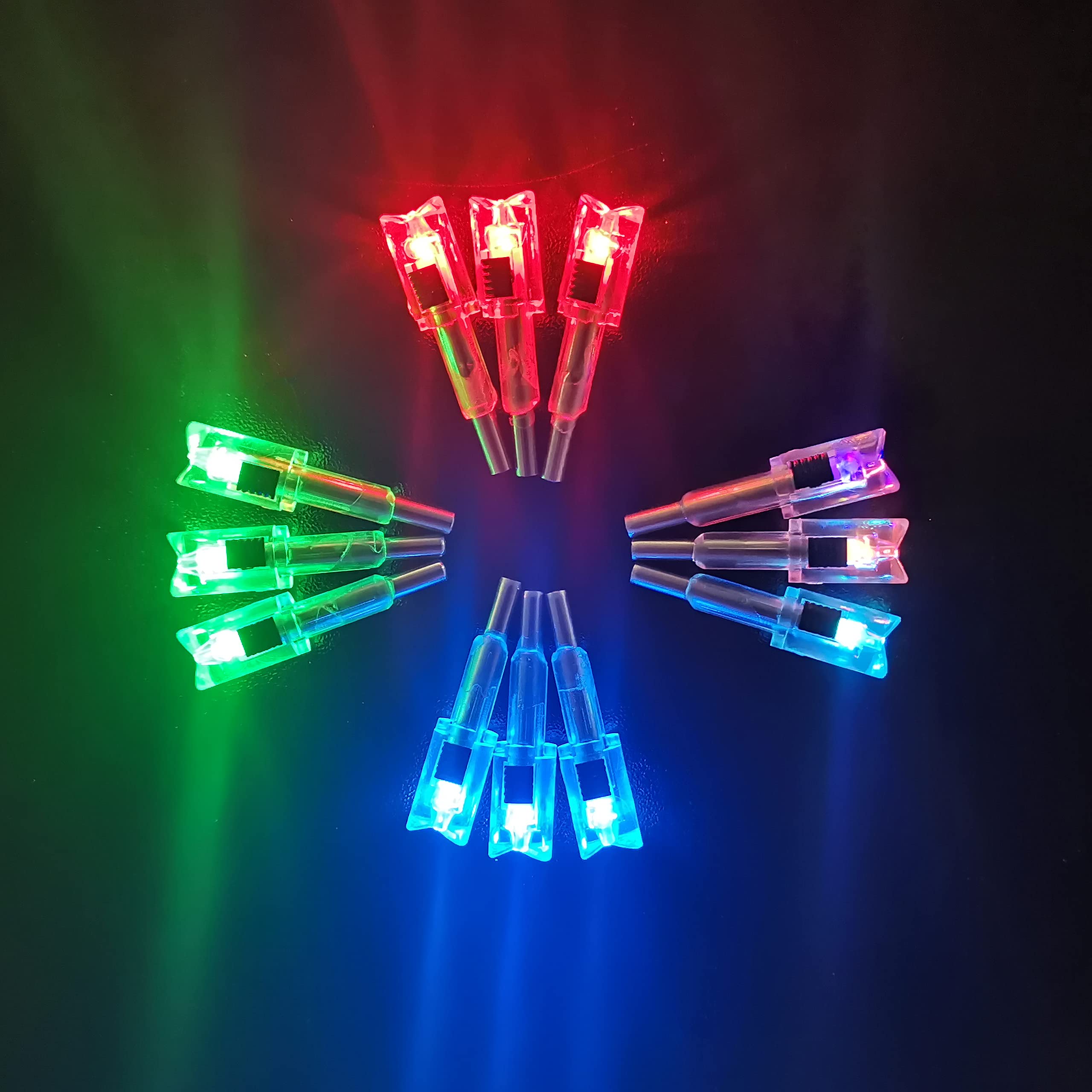 DEEPOWER Crossbow Lighted Nock with ON/Off Switch 4 Pack with .285β/.297β/.300β/.305β Bushings LED Nock Universal Fit for Bolts (Strobe)