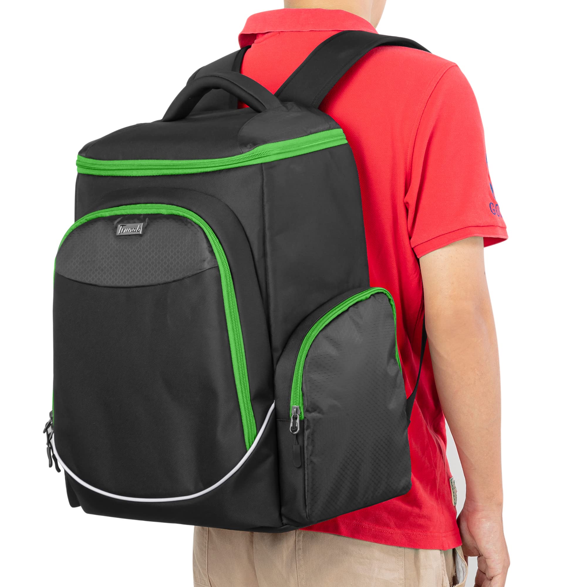 Trunab Gaming Console Backpack Compatible with Playstation 5 / PS5 Slim / PS4 / Xbox One, Travel Carrying Bag with Multiple Pockets for 15.6โ Laptop and Gaming Accessories