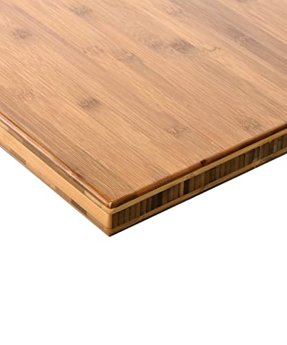 Home Soft Things Eco-Friendly Natural Bamboo Thick Tabletop, Parallel Pressure, 60" x 30" x 1.375" H, Boonliving Rectangular Rustic Solid Wood Slab Desk Table Top Countertop for Home and Office