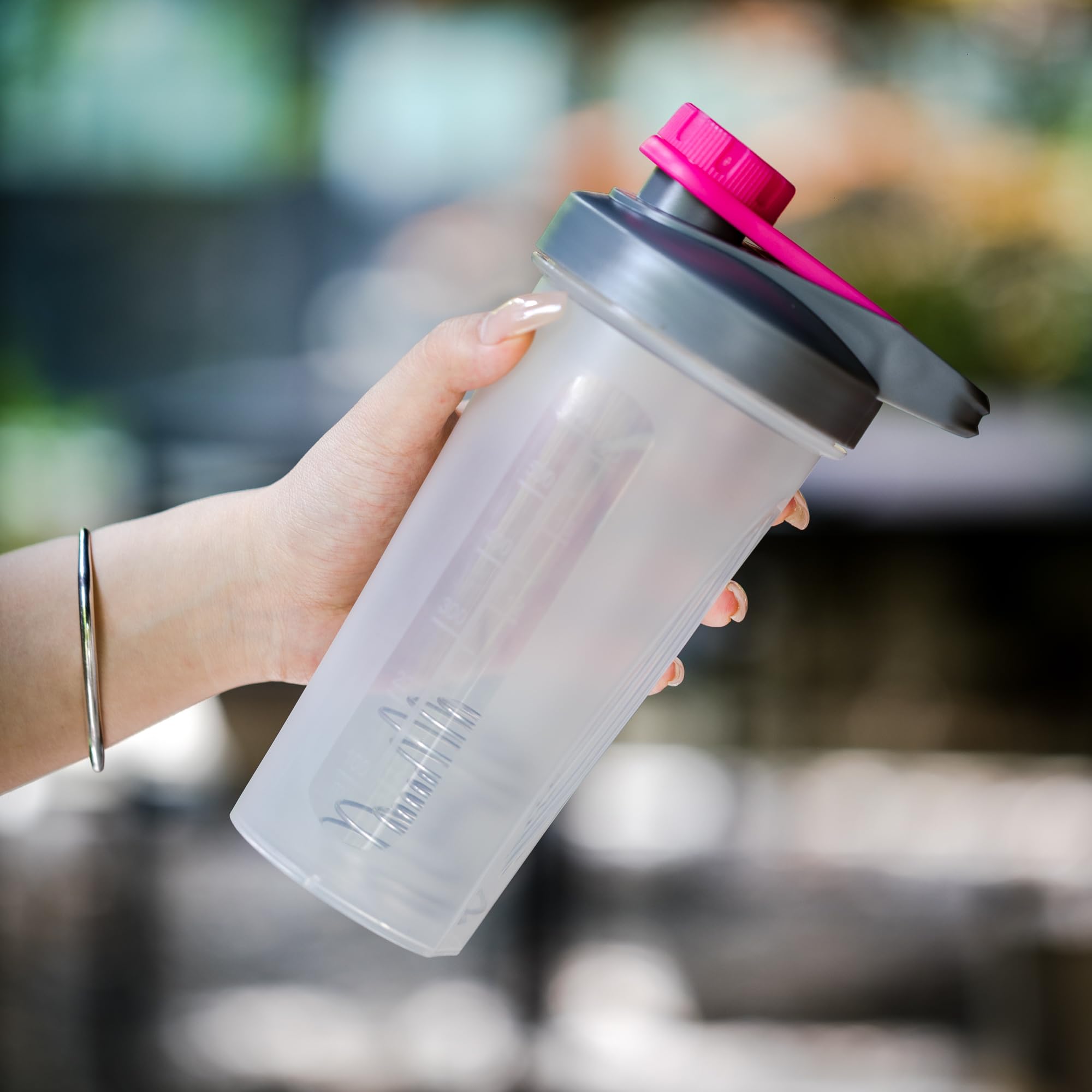 Mr. Pen- Shaker Bottles for Protein Mixes with Twist Cap, 28 oz, Gray & Pink Protein Shaker Bottle with Wire Whisk Ball, Mixer Bottle, Protein Shake Bottles, Protein Bottle, Protein Shake Bottle