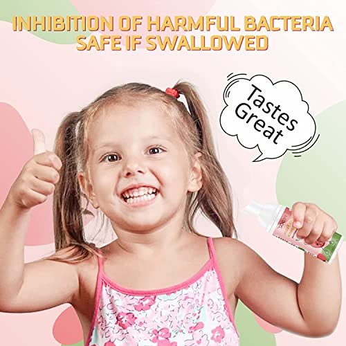 Kids Foam Toothpaste with Low Fluoride,Toddler Anti-Cavity Foaming Toothpaste for U Shaped Toothbrush Electric Toothbrush for Children Kids Ages 3 Plus Strawberry Flavor,60ml(2.11 fl oz)