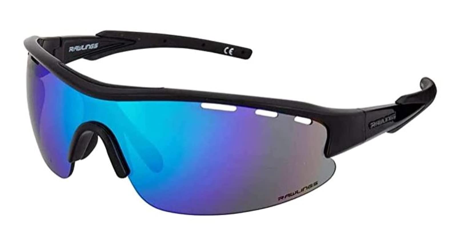 Rawlings Sporting Goods Youth Ry1803 Mirrored Baseball Sunglasses Black/Blue