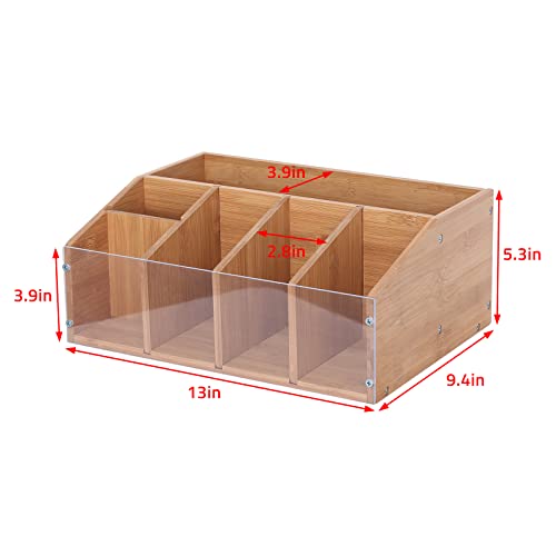 Coffee Station Organizer Coffee Bar Organizer for Countertop Farmhouse Coffee Caddy with Removable Dividers Office Coffee Bar Accessories and Organizer for Coffee Pods, Syrup, Cups, and Stirrer