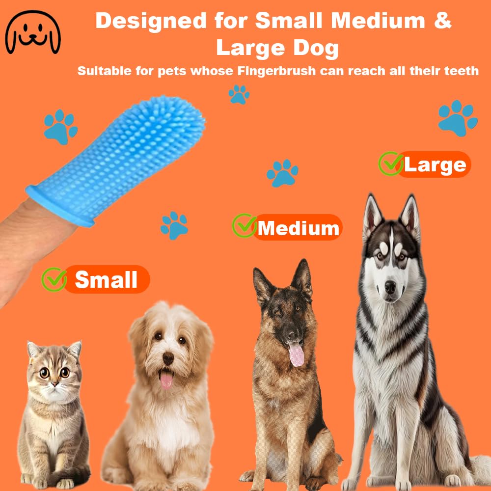 Generic Dog Tooth Brush, Dog Tooth Brushing Kit, Cat Toothbrush, Pet Brushing Kit,Dog Teeth Cleaner Keep Your Pet's Smile Bright with Our Premium Dental Care Tool Dog Finger Tootthbrush Silicon