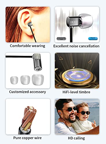 keephifi Wired Earbuds with Microphone,KBEAR Dumpling inear Earbuds Wired HiFi-Level Timbre in-Ear Monitor,in Ear Headphone Gym Earphone for Sleeping,Sports,Drummer(Black,with Mic)