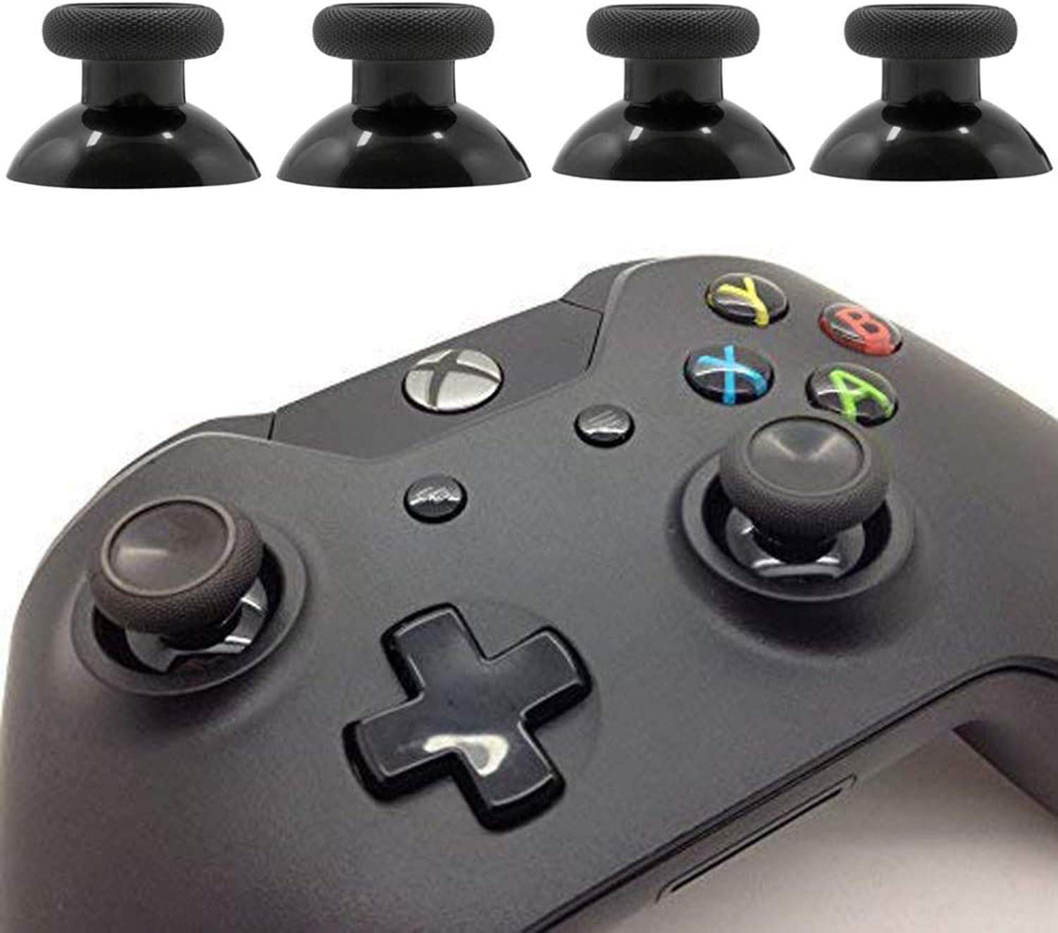 Replacement Thumbsticks for Xbox One/ PS4 Original Controllers, (8 Pcs)Black Analog Thumb Joysticks for Xbox One S ,T8 T6 Repair Screwdriver Kit for Xbox One Controller