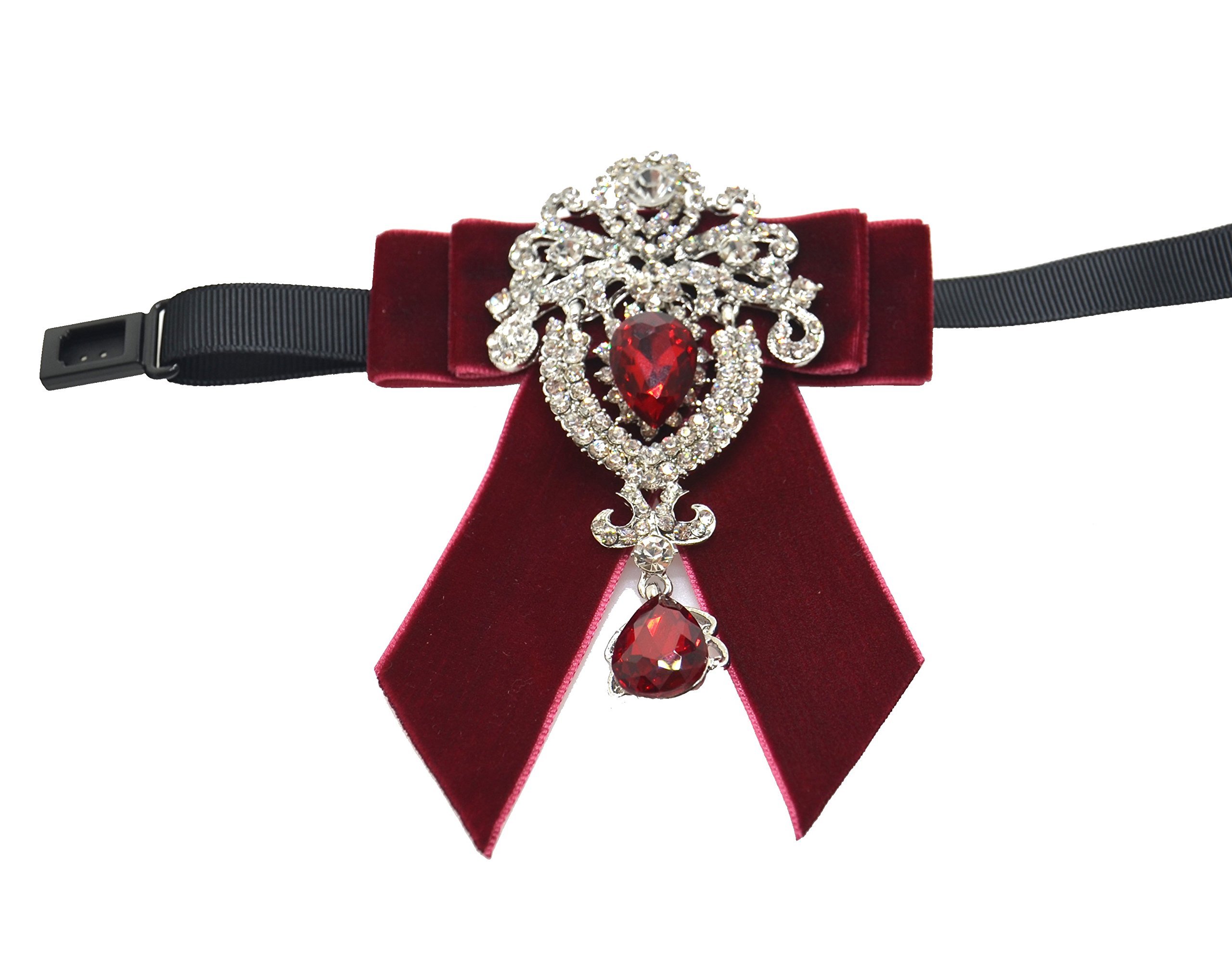 Cloud Rack Bow Tie Set Auger Velvet White Diamond Pendant Red Wine