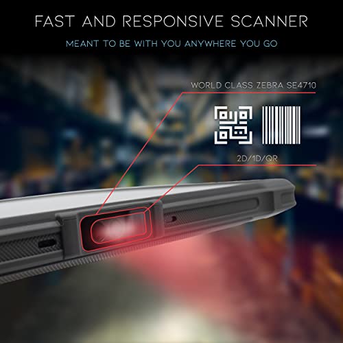 Heavy Duty Android Tablet with Integrated Barcode Scanner, 2D/1D/QR Zebra SE4710 Reader, Android 13, WiFi/GPS/Bluetooth, 8000mAh All-Day Battery (Tablet)