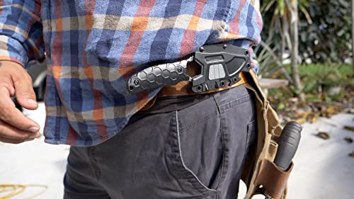 CAMILLUS Comb 7.25" Clip Point Blade Durable Corrosion-Resistant 420 Stainless Steel Outdoor Survival Hunting Fishing Camping Fixed Blade Knife, Molded Sheath with 4 Additional Functions Included