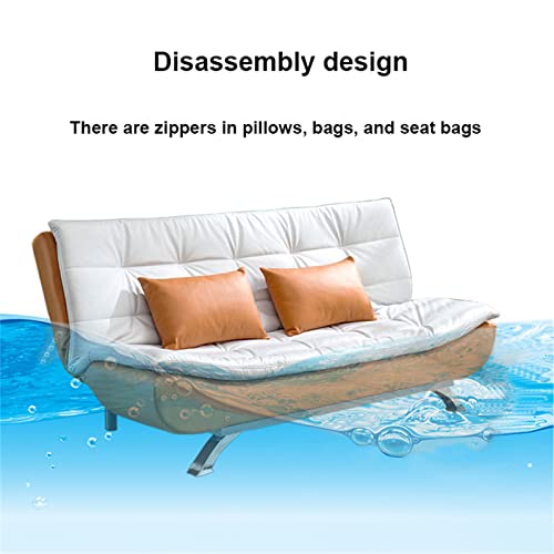 JHKZUDG Sofa Bed,2 Seater Sofa Technology Cloth Recliner Sleeper Sofa,3 Angles Adjustable Back with Chrome Legs,Convertible Folding Sofa Bed, for Living Room Bed Room,Blue