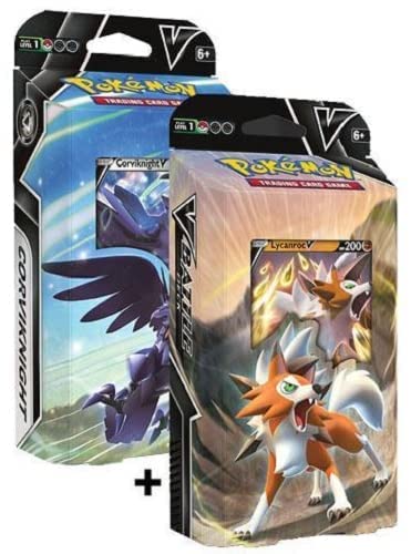 Pokemon 2022 Battle Both Theme Decks Lycanroc V & Corviknight V - 60 Cards Each …