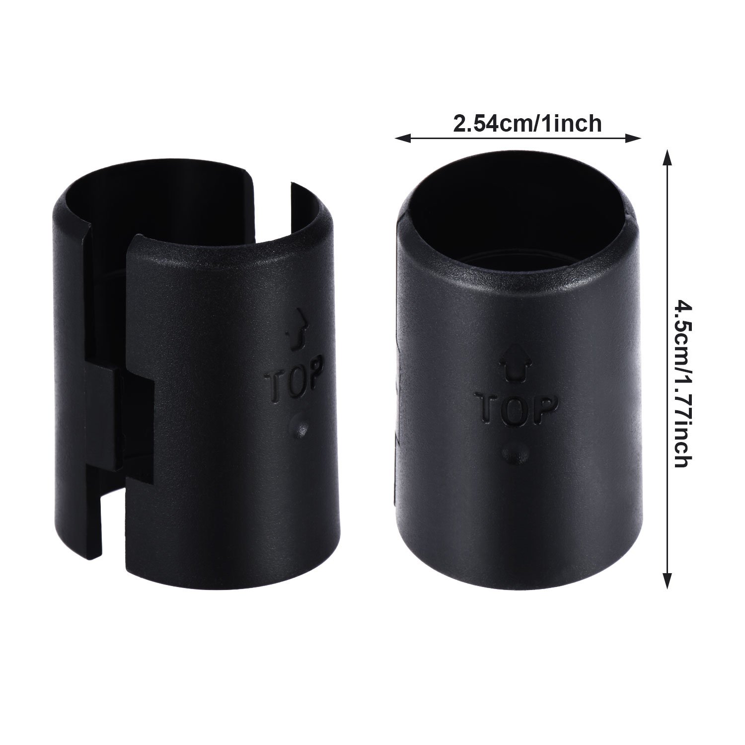 Canomo 1 Inch Diameter Post Wire Shelf Lock Clips Plastic Shelving Split Sleeves for Urban Shelving, Black, 12 Pair(24 Pack)