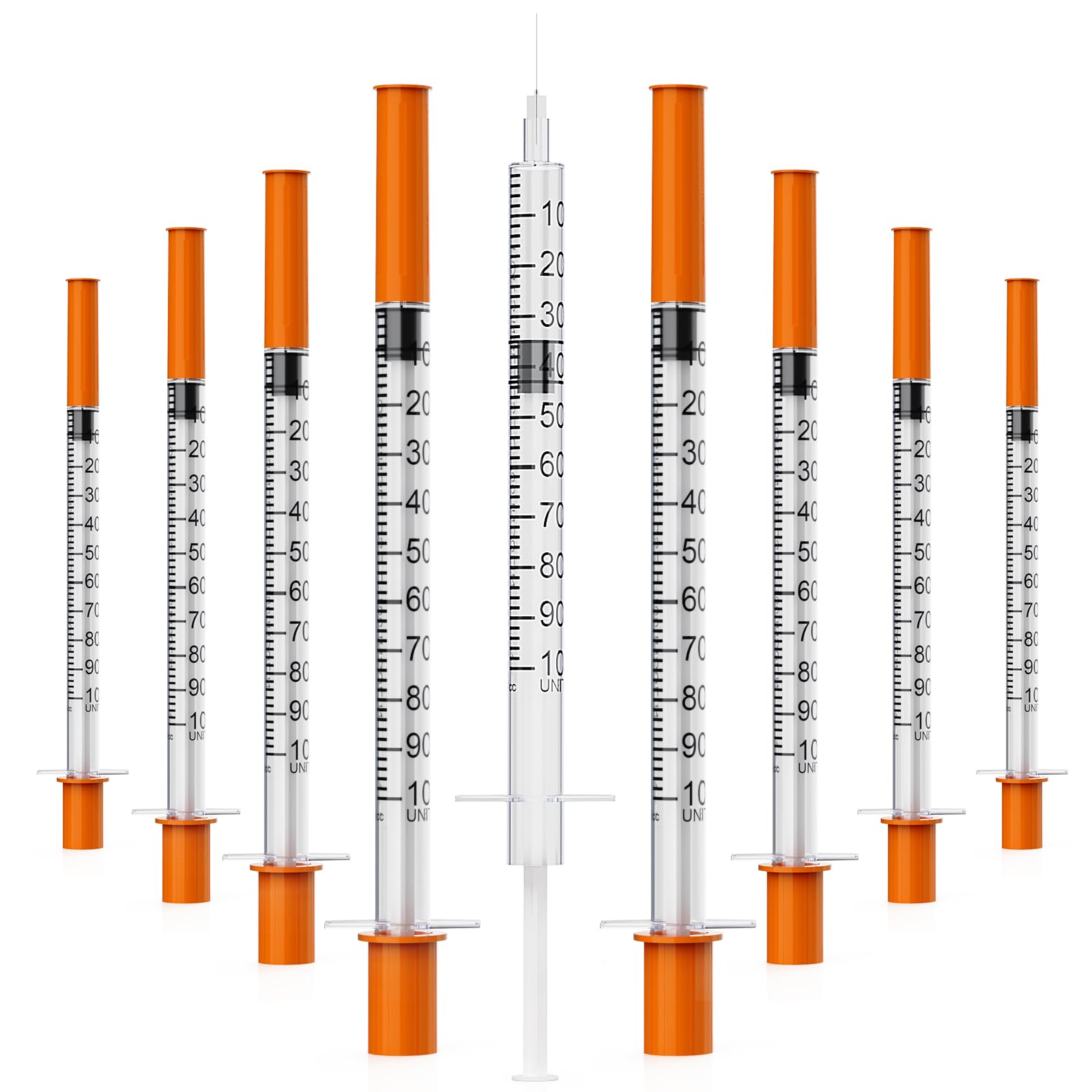 GODCREAT 1ml/cc Syringe with Needle, 30 Gauge 1/2 inch Disposable Lab Dispensing Supplies Individually Wrapped, Pack of 25