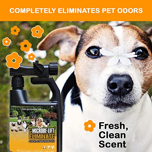 MICROBE-LIFT Outdoor Pet Odor Eliminator For Strong Odor On Turf, Patios, Deck, and Lawns - Keeps Pets From Going in Same Spot, 32oz