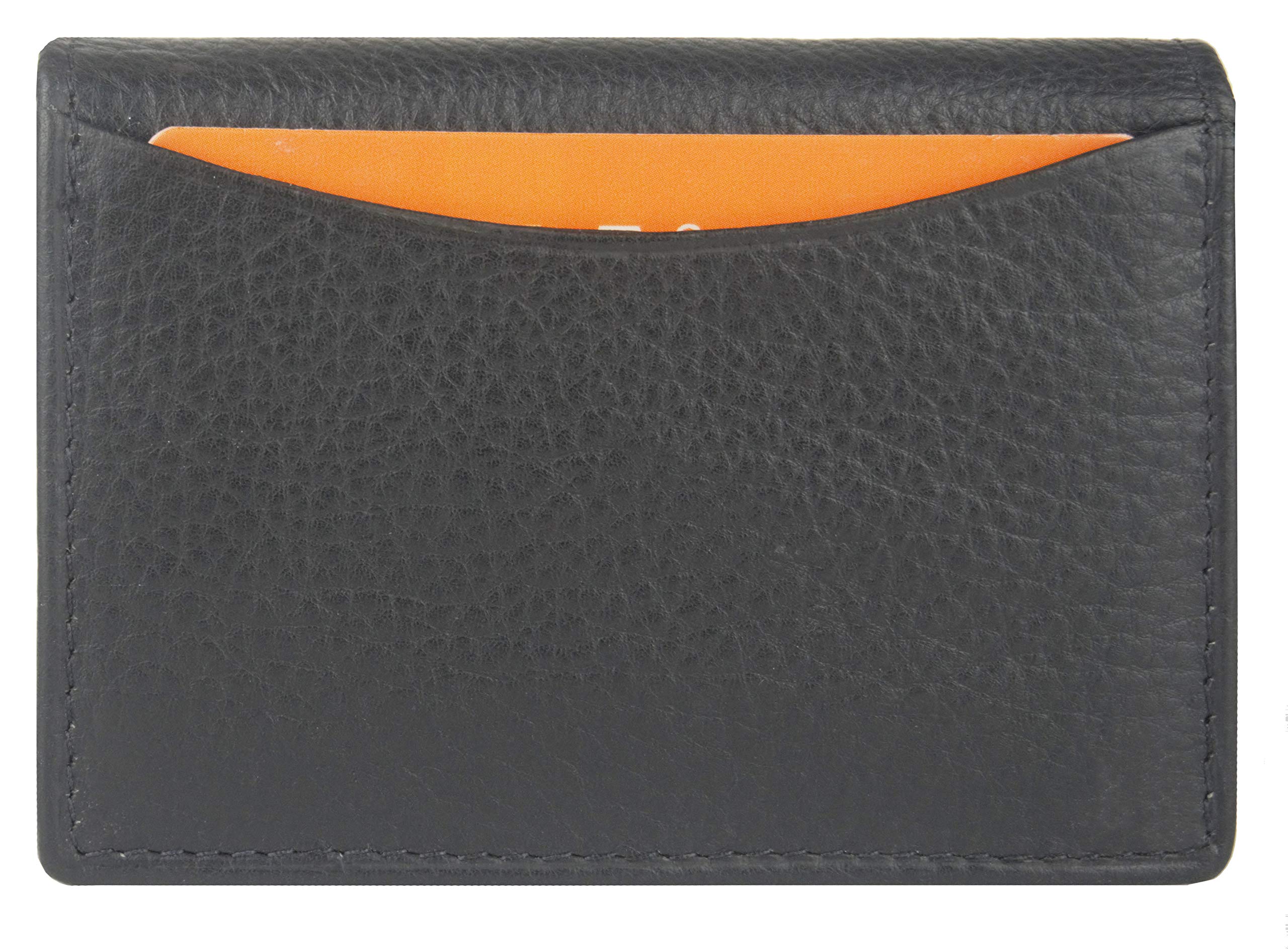 Texan Bull Credit Card Holder RFID Signal Blocking Unisex Slim Bifold Business Card Organizer Wallet (Black)