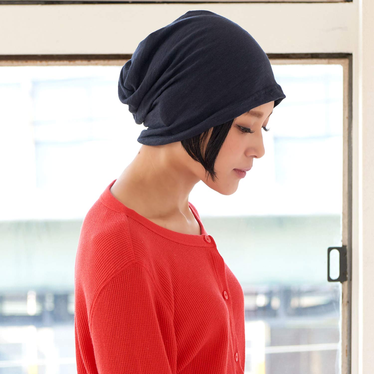 CHARM Summer Beanie for Men & Women - Slouchy Lightweight Chemo Cotton Hipster Fashion Knit Hat Black
