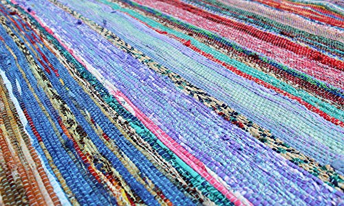 Handmade Braided Chindi Rug, Rag Rug, Area Rug, Carpet Rug, 3x5 Foot, 4x6 Foot, 5x7 Foot, Multi Color Rug (3x5 Ft (36x60 Inch))