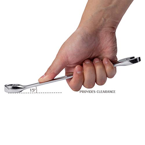 Kendo 10-Pieces Combination Wrench Set – SAE 5/16" up to 1", Chrome Vanadium Steel 12 Point Box and Open Ends Spanner Set for Mechanics – Roll-up Storage Pouch Included