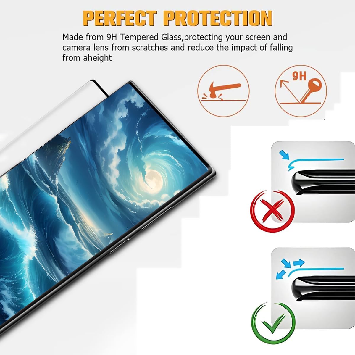 Cutebe Crystal Phone Case for iPhone 13(2021)/iPhone 14(2022) 6.1", Cute Protective Cover with 9H Temper Glass Screen Protector + HD Temper Camera Lens Protector for Women, Girls
