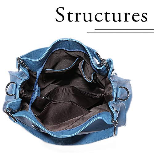 Vintage Leather Hobo Bags Top Handle Tote Handbags Cross body Shoulder Purse for Women (Hot pink)