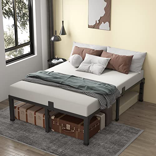 MAF 14 Inch Metal Platform Full Size Bed Frames, Heavy Duty Black Bed Frame with Steel Slats Support, No Box Spring Needed, Noise Free, Easy Assembly