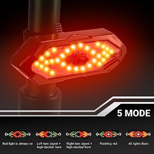 Himiway LED Bike Taillight Light Bike Light with Turn Signals(Remote Control) / Taillight(Colorful) / Taillight with Brake Sensor/Taillight with Alarm Horn Bicycle Light Waterproof USB Rechargeable