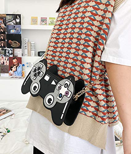 QZUnique Women Cute Gamepad Style Shoulder Handbag Zipper Crossbody Purse Messenger Bag