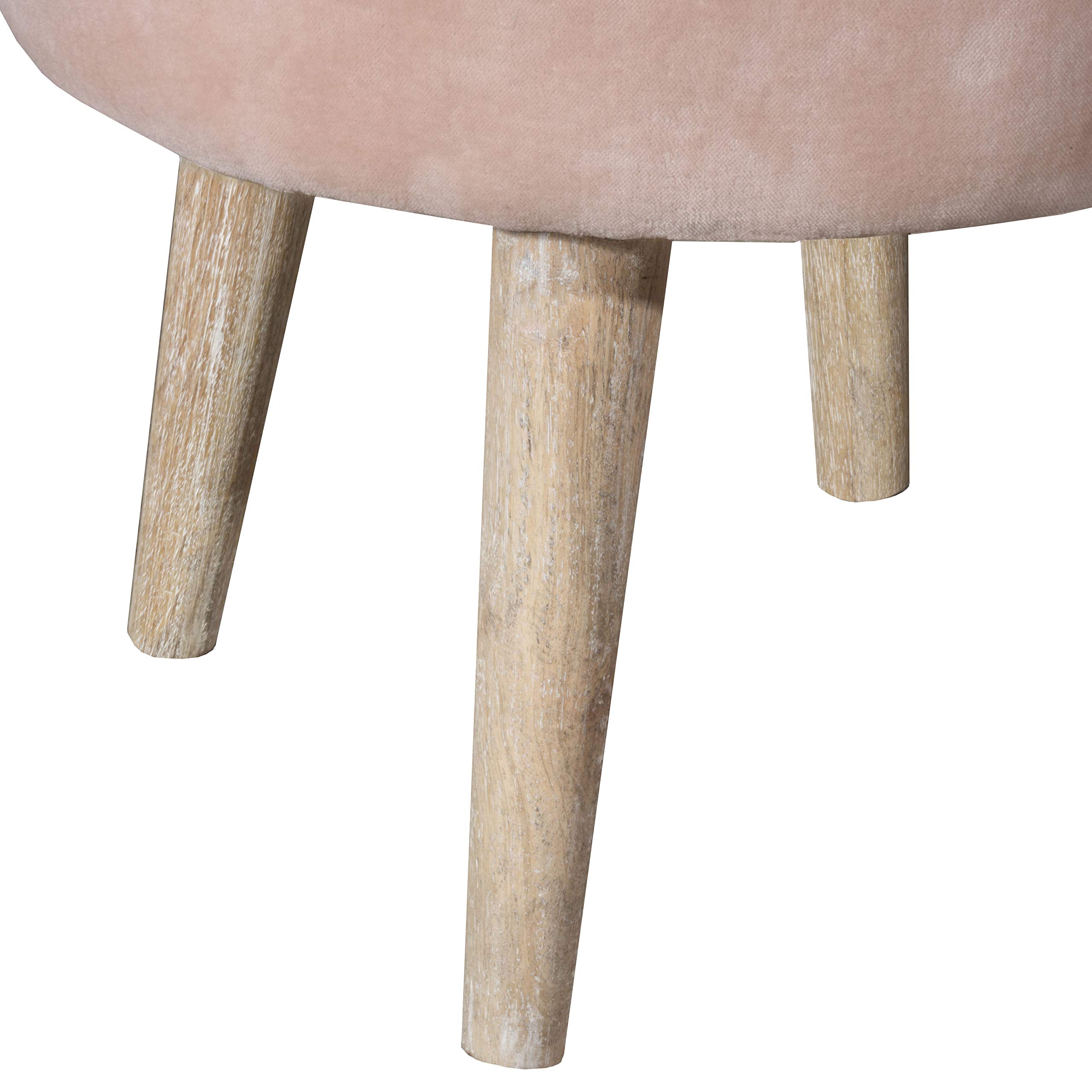 Hillsdale Furniture Mid-Mod Rounded Vanity Stool, Coral Blush