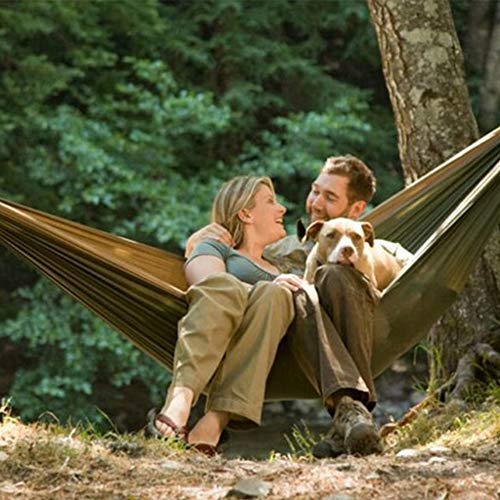 Camping Hammock, Double & Single Hammock with Bug Net/Mosquito, with Travel Portable Tree Straps and Carabiners, Easy Assembly, Lightweight Parachute Nylon Hammocks for Backpacking, Beach, Hiking