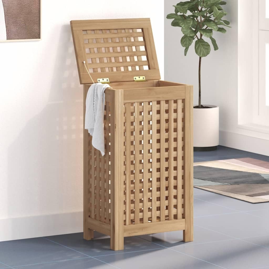 GOLINPEILO Wooden Wash Bin, Wooden Laundry Basket, Laundry Hamper Laundry Basket,Suitable for Dormitory and Home Storage of Clothes, 13.8"x9.8"x23.6" Solid Wood Teak
