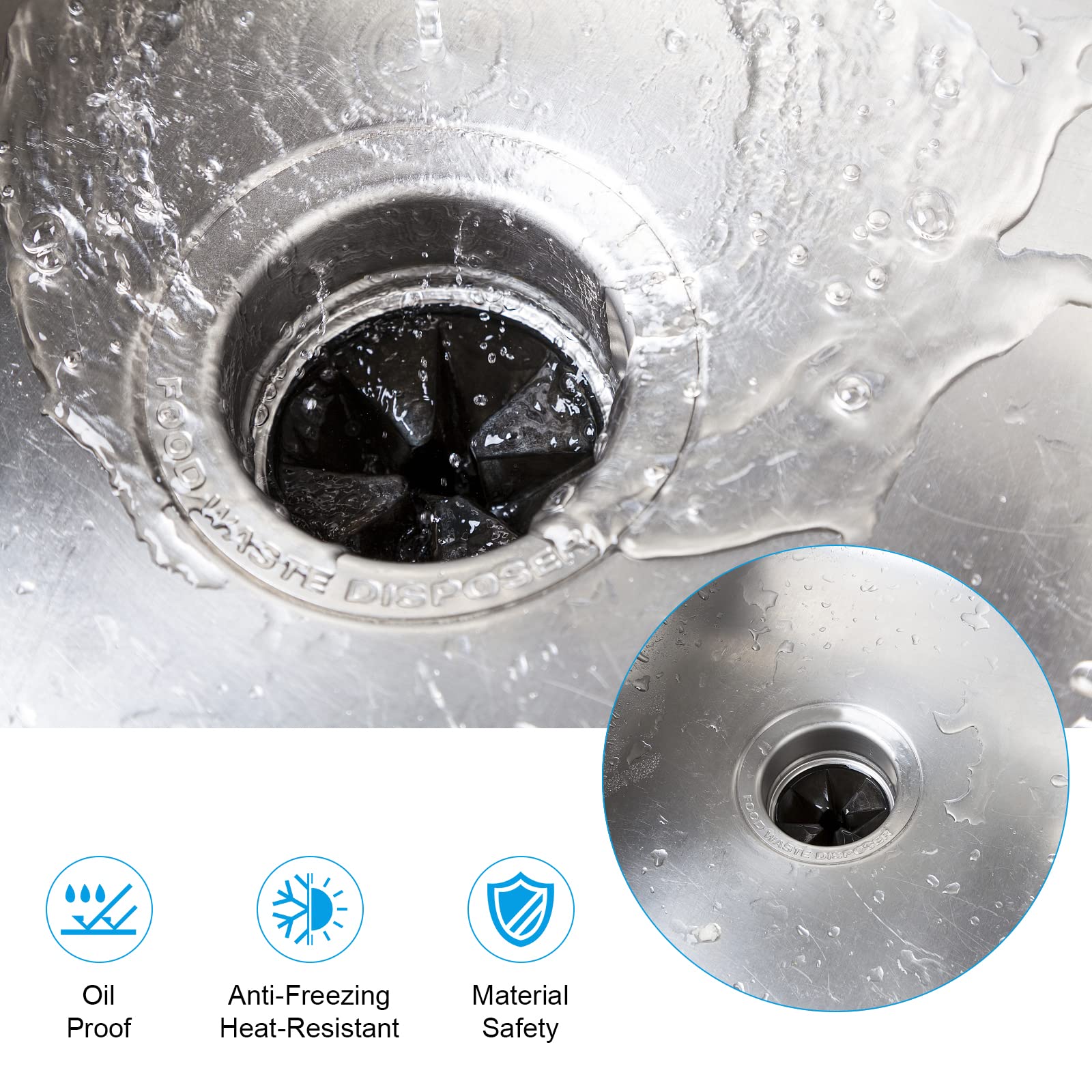 Garbage Disposal Splash Guards, Sink Baffle Rubber Guard, Sink Splash Guard, Garbage Disposal Cover, Garbage Disposal Parts Parts-Drain Plugs(3 1/8 Inch in Diameter)
