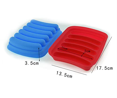 YYYFEI Hot Dog Silicone Mold,6 Cavity Hot Dog Silicone Mold,Sausage Mold for DIY Homemade Hot Dogs,Bread, Candy, Chocolate and Cake,4pcs