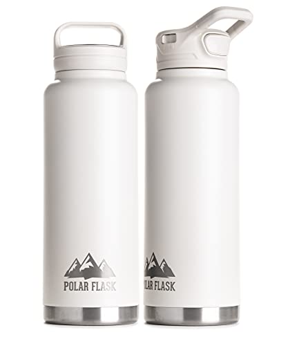 POLAR FLASK Stainless Steel Sports Water Bottle β 3 Premium Lids β Keeps Liquids Cold or Hot, Leak Proof & Sweat Proof