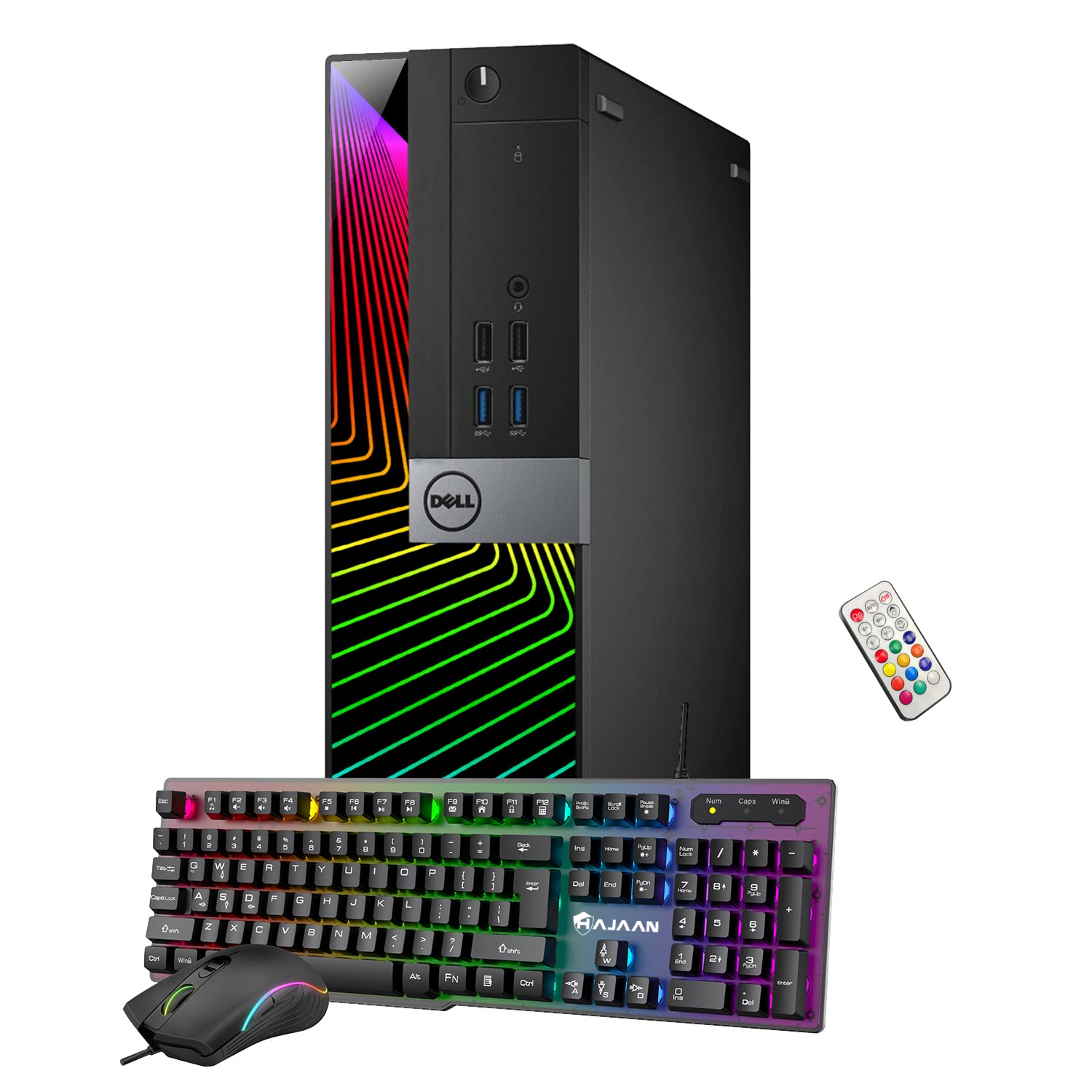 Dell RGB Gaming PC with 27 Inch Gaming Monitor OptiPlex Desktop Computer Intel i7-6700 Quad Core Processor 3.40 GHz NVIDIA GeForce GT 1030 2GB 16GB RAM 512GB SSD Win 10 Pro WiFi HDMI (Renewed)