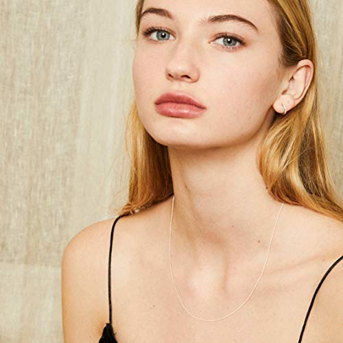 KISPER Sterling Silver Box Chain Necklace β Thin, Dainty, 925 Sterling Silver Jewelry for Women & Men with Spring Ring Clasp β Made in Italy, 18β