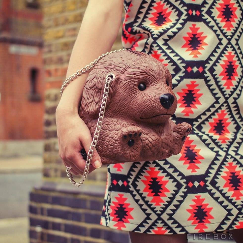 DECCA C. Adorable Brown Toy Poodle Purse Puppy Chain Handbag Funny Novelty.