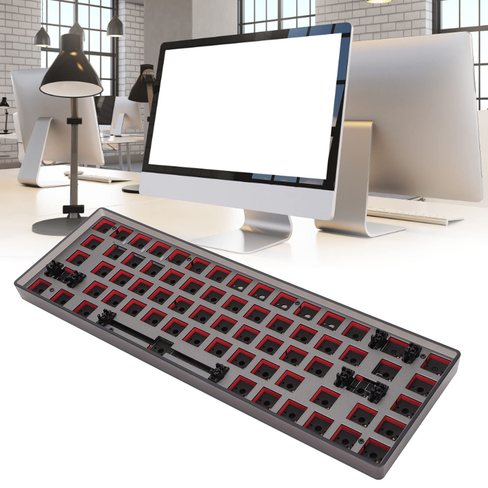 DIY Mechanical Keyboard Kit, 68 Keys Modular Mechanical Keyboard, Adopts Switch Hot Swap, 65 Percent Layout, Metal Positioning Plate, Custom Gaming Keyboard(Black)