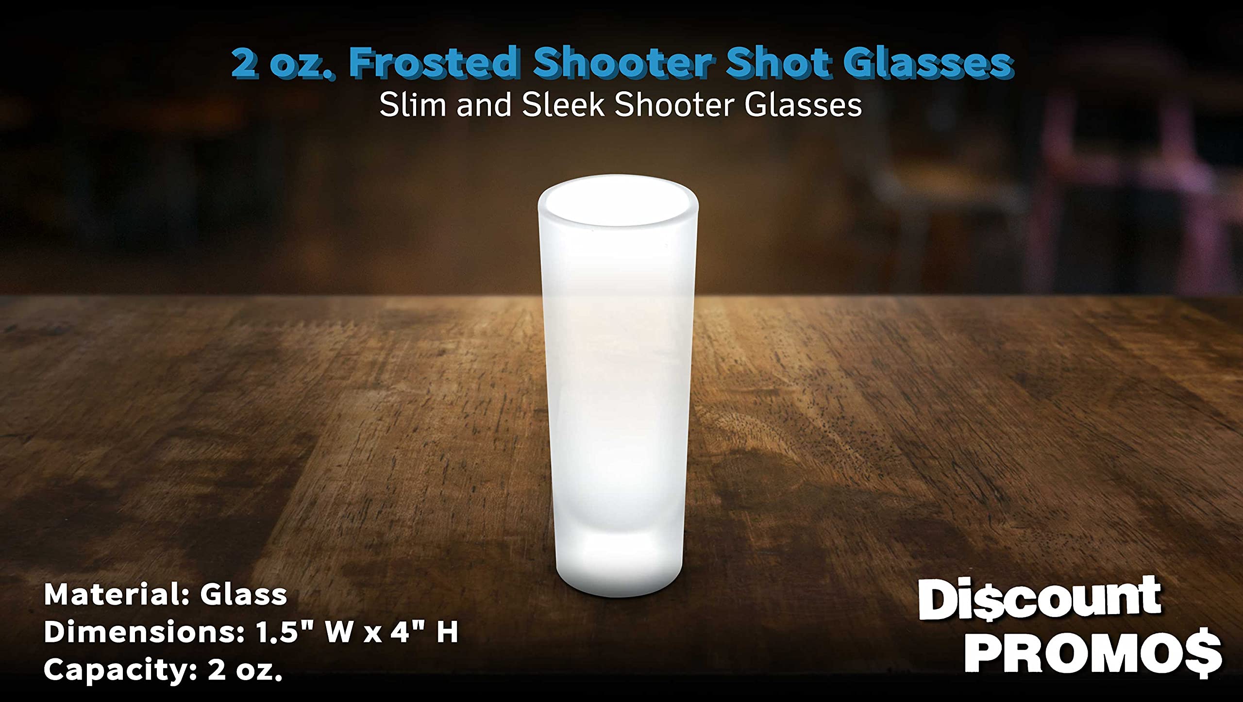 DISCOUNT PROMOS 10 Frosted Shooter Shot Glasses Set, 2 oz. - Barware, Velvet - Frosted