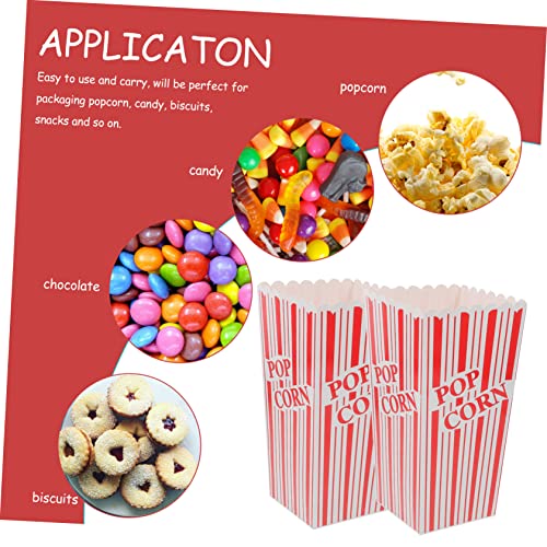 Popcorn Cups Disposable 24 Pcs Popcorn Popcorn Bucket Stripe Paper