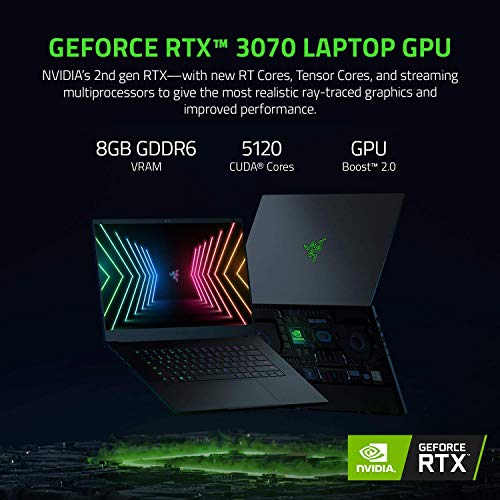 Razer Blade 15 Advanced Gaming Laptop 2021: Intel Core i7-10875H 8-Core, NVIDIA GeForce RTX 3070, 15.6β 360Hz Full HD, 16GB RAM, 1TB SSD Thunderbolt 3 (Renewed)