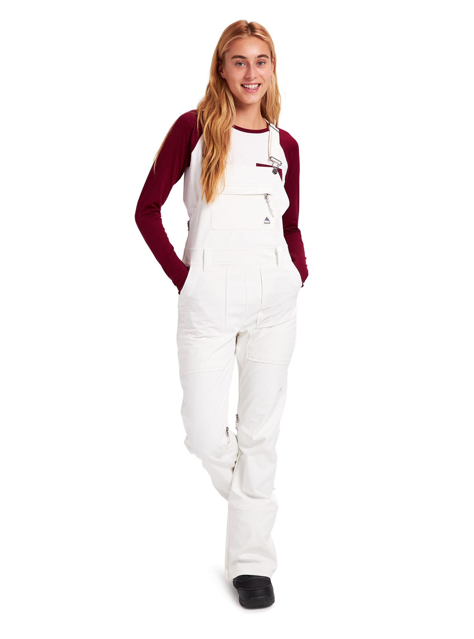 Burton Women's Standard Avalon Bib-Softshell, White, Large